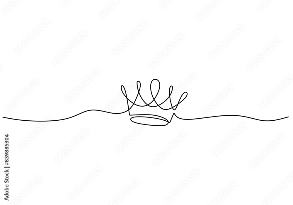 Royal Crown continuous line drawing. Simple king crown outline design ...