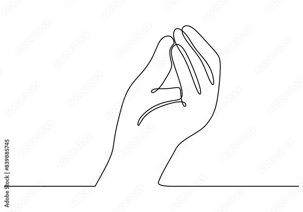 Bellissimo italian hand gesture continuous line drawing. Hand sign ...