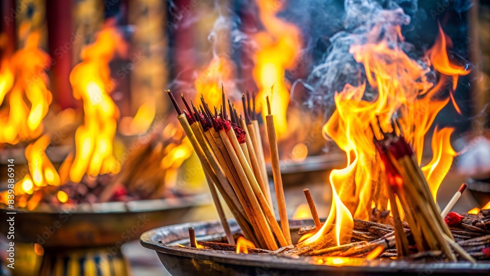 Burning Joss Paper for Chinese Hungry Ghost Festival: Fire and Ashes ...