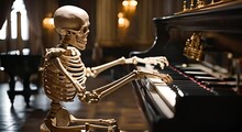 Skeleton Playing Piano 2 Free Stock Photo - Public Domain Pictures