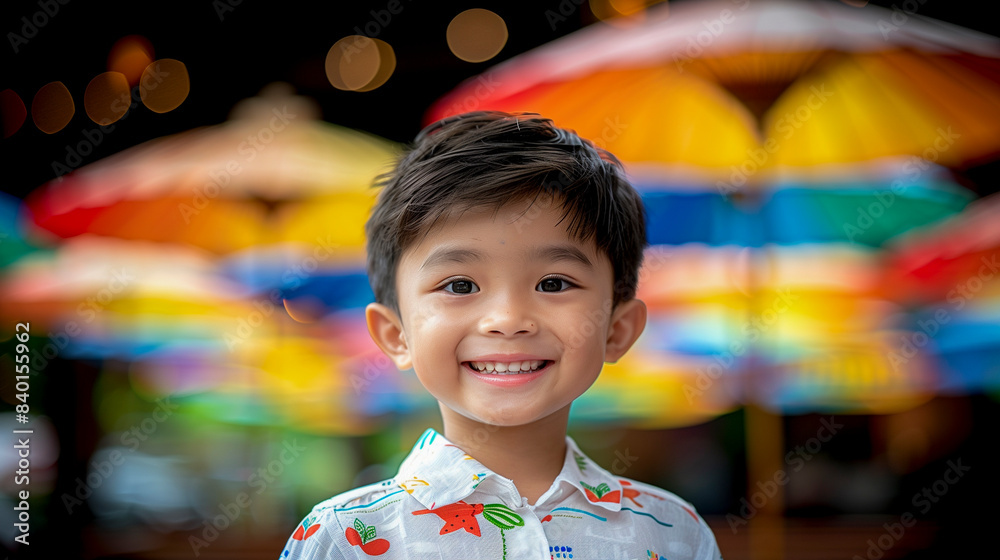 Filipino boy with a bright smile and traditional barong tagalog Stock ...