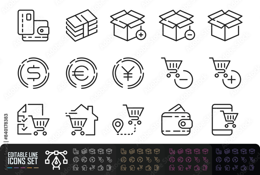 Set of line icons in linear style. Series - E-commerce and shopping ...