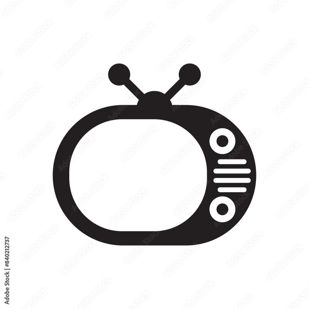 Tv Icon in flat style isolated on white background. Television symbol ...