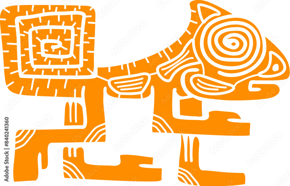 Chameleon lizard Mayan Aztec totem symbol of regeneration, adaptability ...