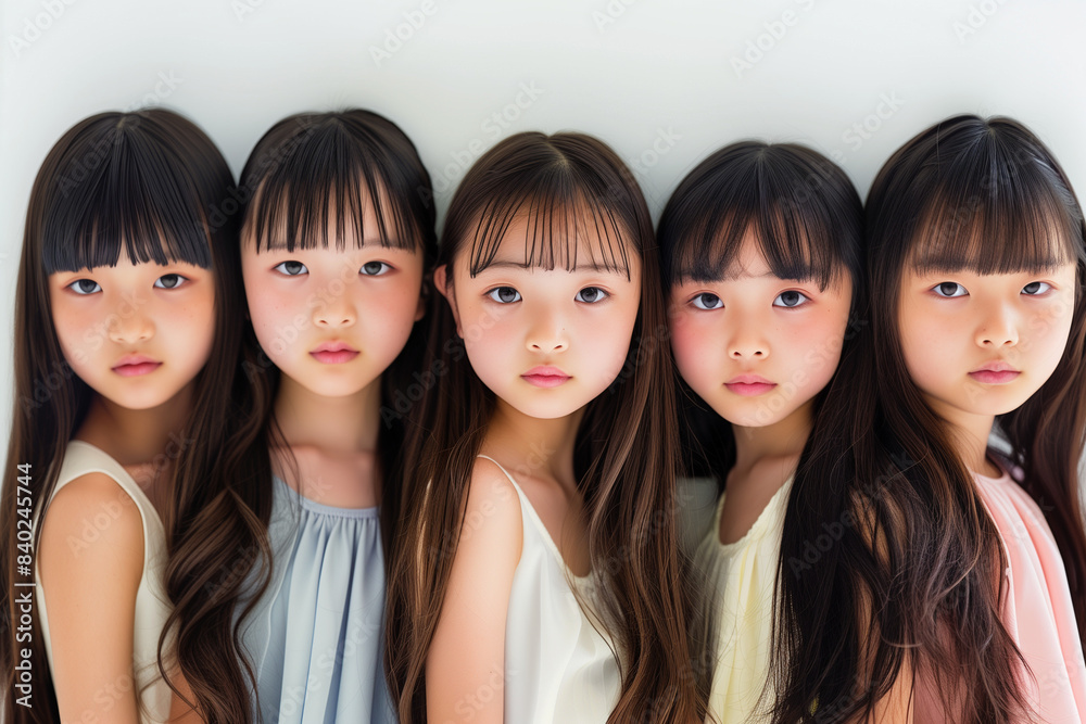 Group of Young Japanese Girls Standing Together Stock Photo | Adobe Stock