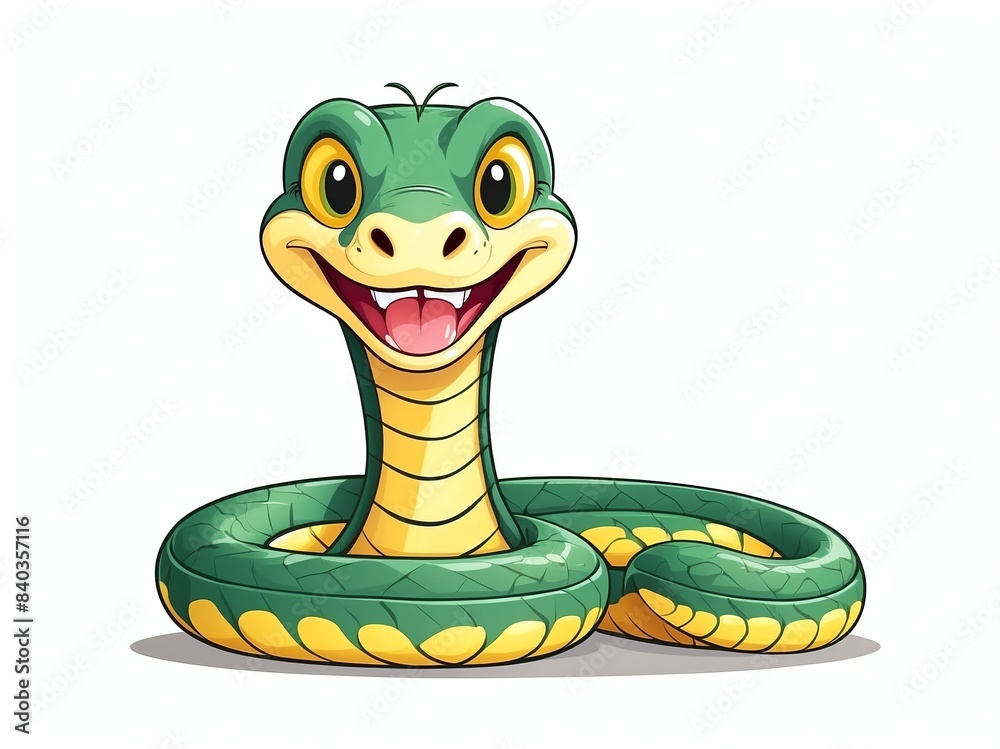 smiling cute snake cartoon clipart on plain white background Stock ...