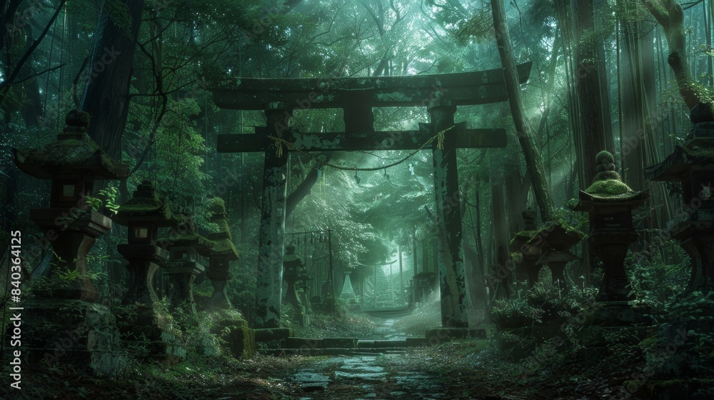 From the darkness of the forest a faint glimmer of light can be seen ...