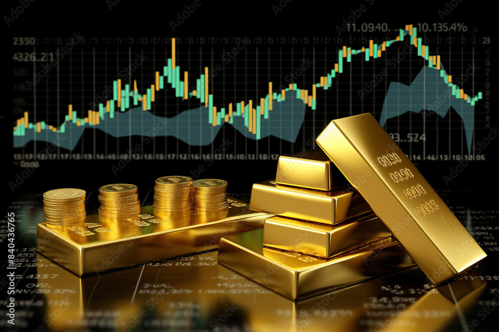 Generative ai on theme of beautiful gold growth chart for design ...