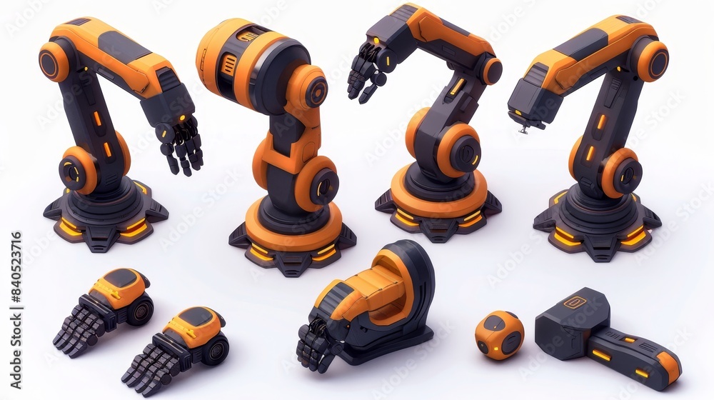 Automated orange robotic arms or industry 3d manipulator positioner ...