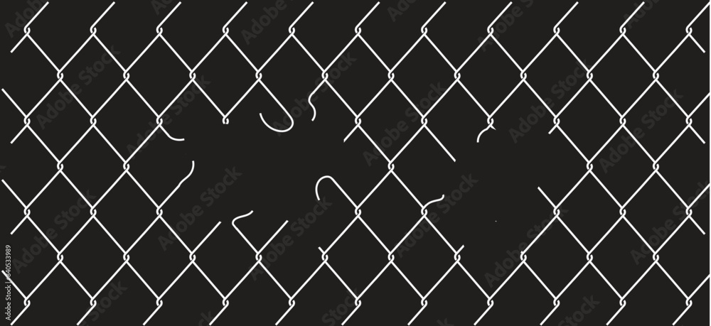 Steel wire chain link fence seamless pattern. Metal lattice with ...