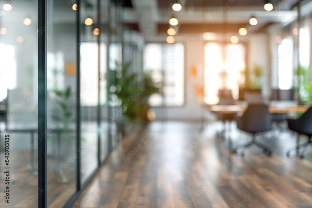 Blur background of modern office interior design. Workspace background ...