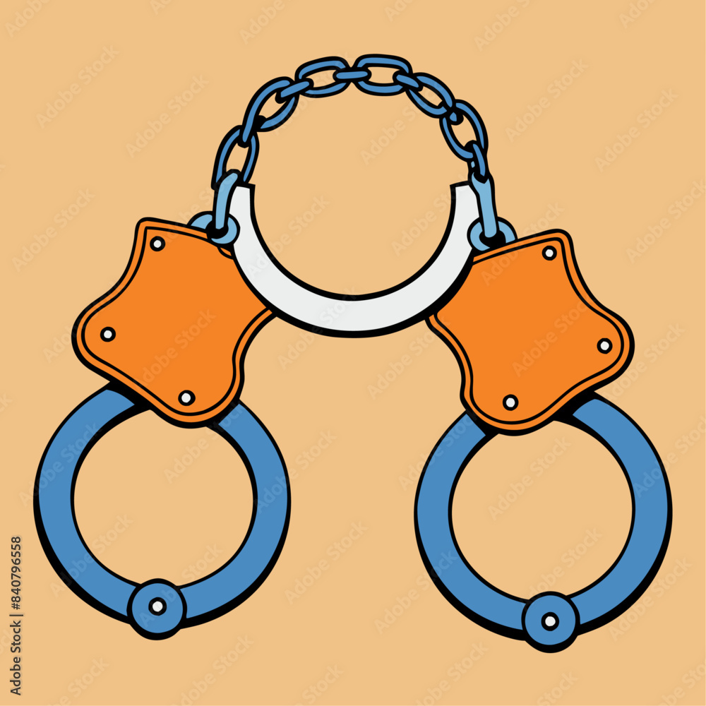Handcuffs cartoon vector clipart Illustration Stock Vector | Adobe Stock