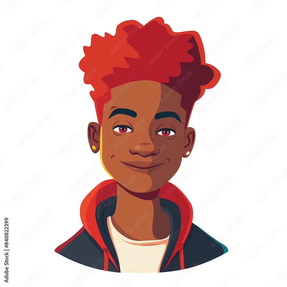young african man with red hair . png . clip art . vector cartoon art ...