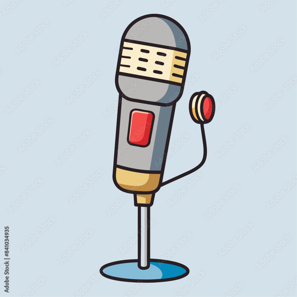 Microphone cartoon vector clipart Illustration Stock Vector | Adobe Stock