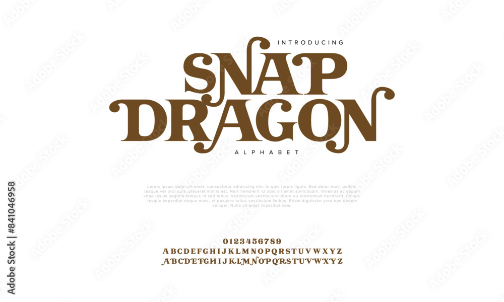 Snapdragon premium luxury elegant alphabet letters and numbers. Vintage ...