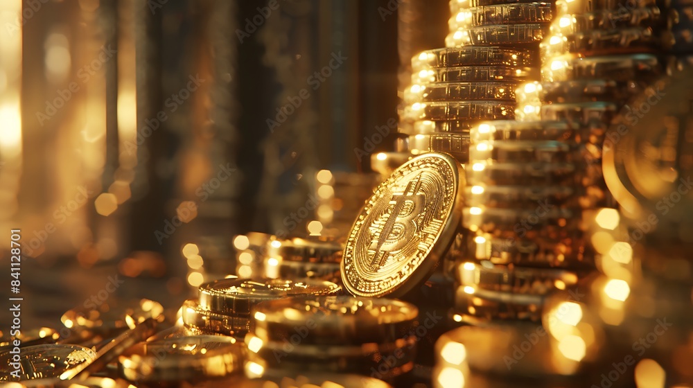 Digital Holy Grail - Sacred Bitcoin Currency Concept Rendered in Cinema ...