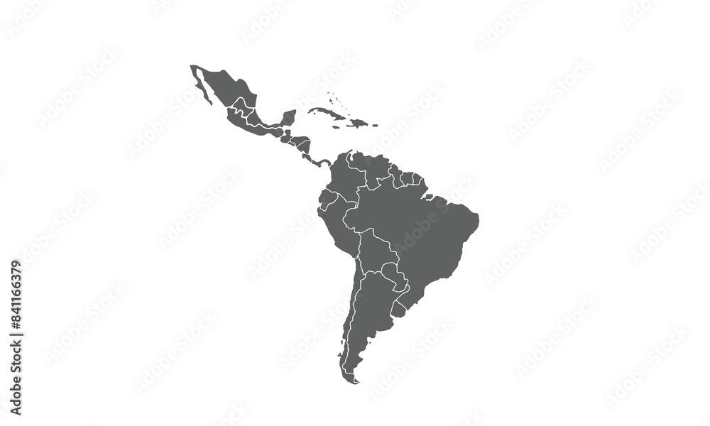 Latin America isolated on white background. for website layouts ...