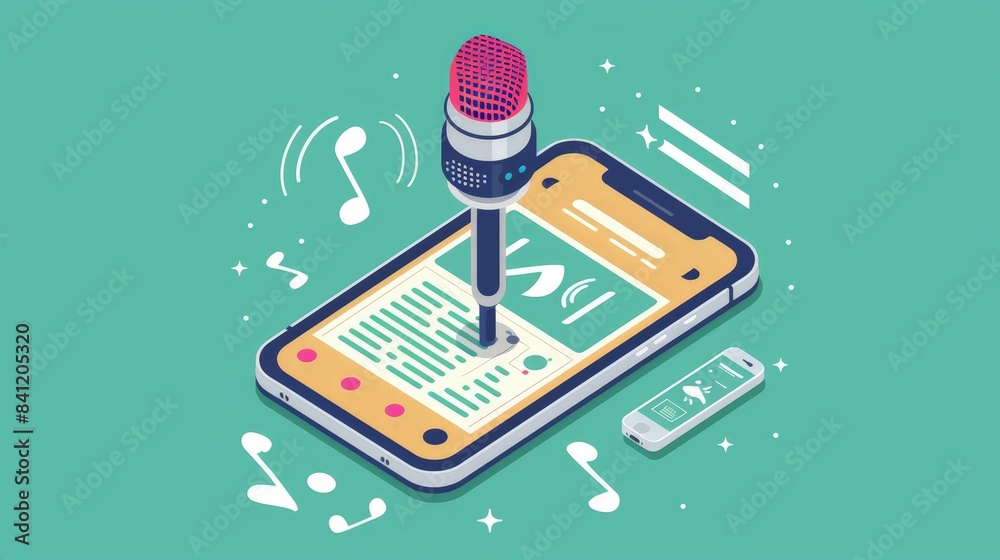 Design a graphic of a smartphone with a podcast app open, highlighting ...