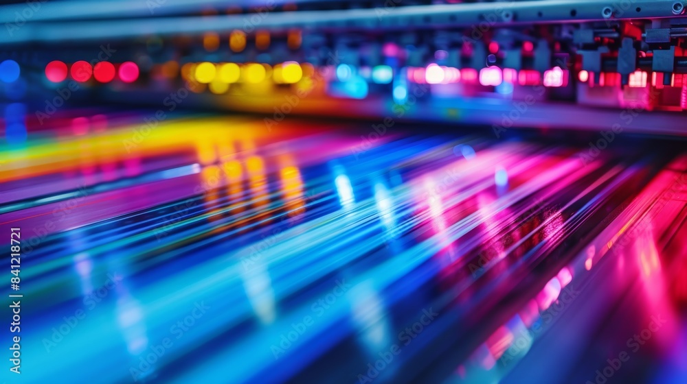 Close-up of vibrant printer inks flowing in a spectrum of colors. Stock ...