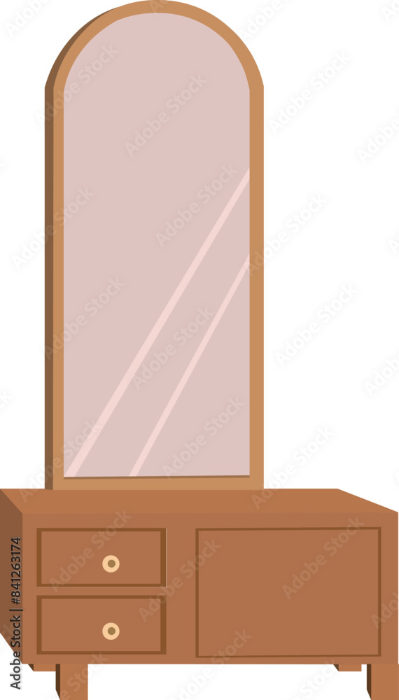 Dressing table design isolated vector illustration for 2d cartoon ...