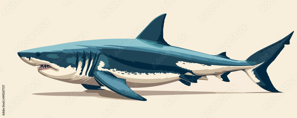Shark side view. vector simple illustration Stock Vector | Adobe Stock