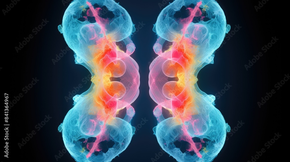 Photograph of a pair of homologous chromosomes during meiosis ...