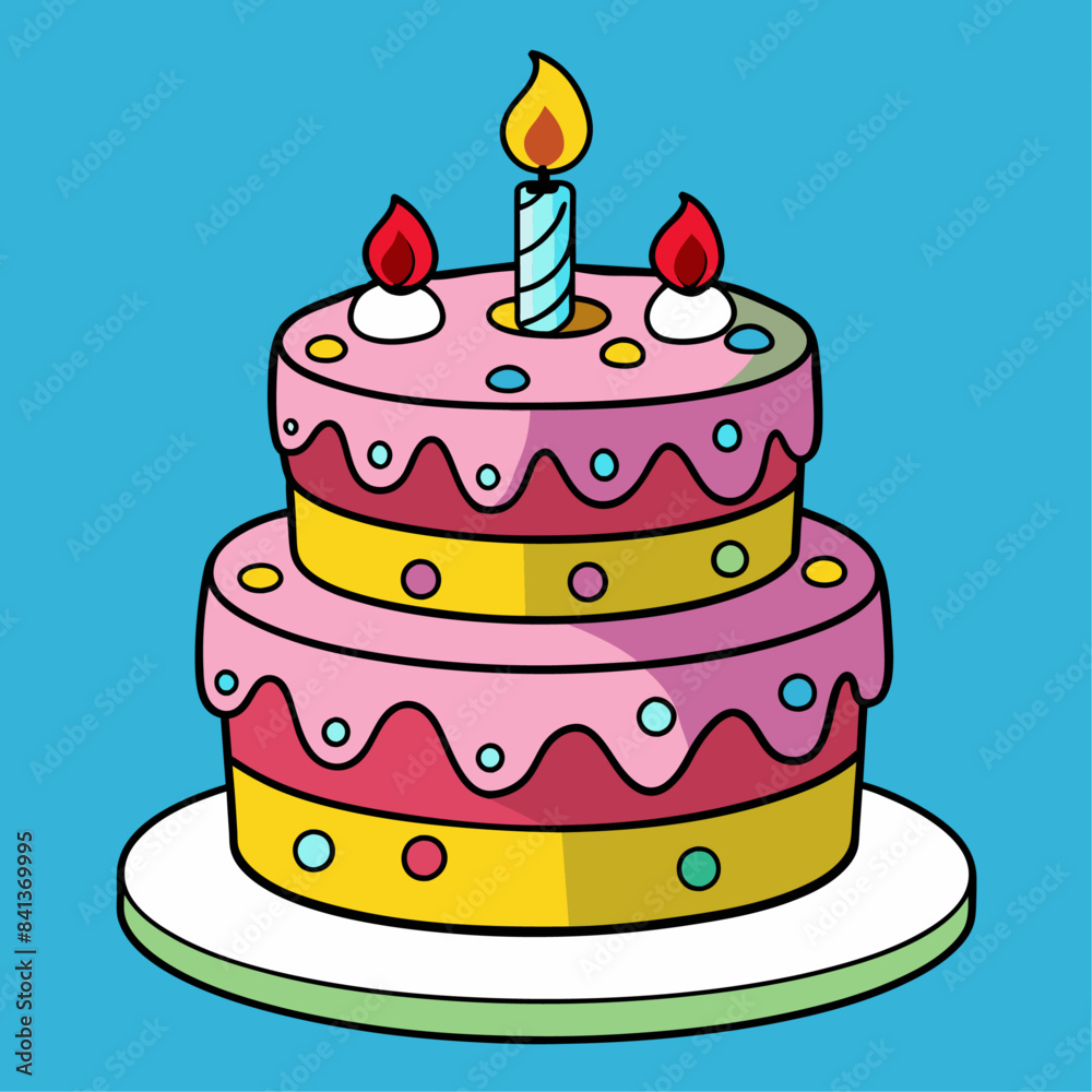 Birthday cake cartoon vector clipart Illustration Stock Vector | Adobe ...