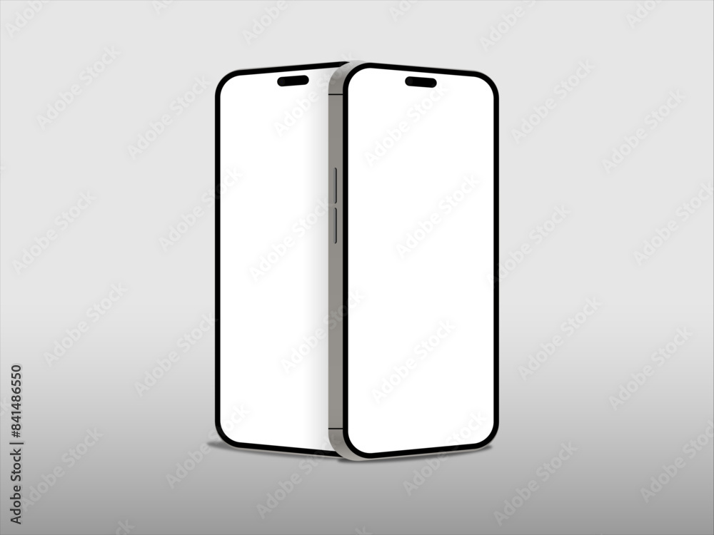 iPhone 15 pro mockup. Perspective mobile phone mockup similar to iPhone ...
