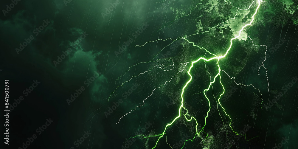 green lightning bolt on black background Stock Illustration | Adobe Stock