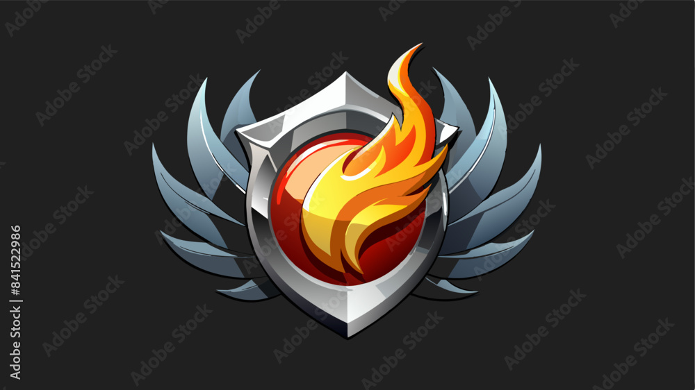3d chrome metal of y2k fire icon. Flame shape in liquid mercury ...