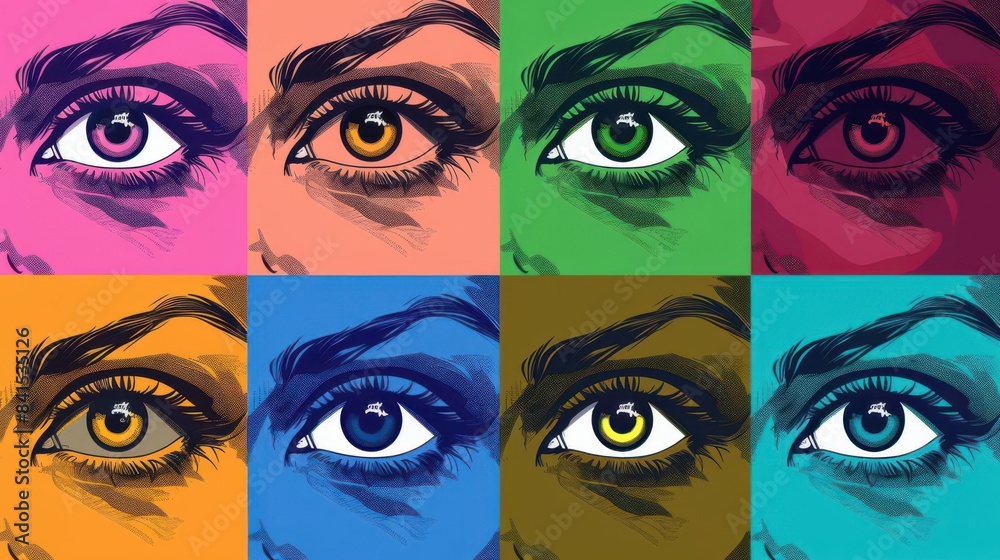 Pop Art Eyes Repeated images of eyes in various colors, Super cool and ...