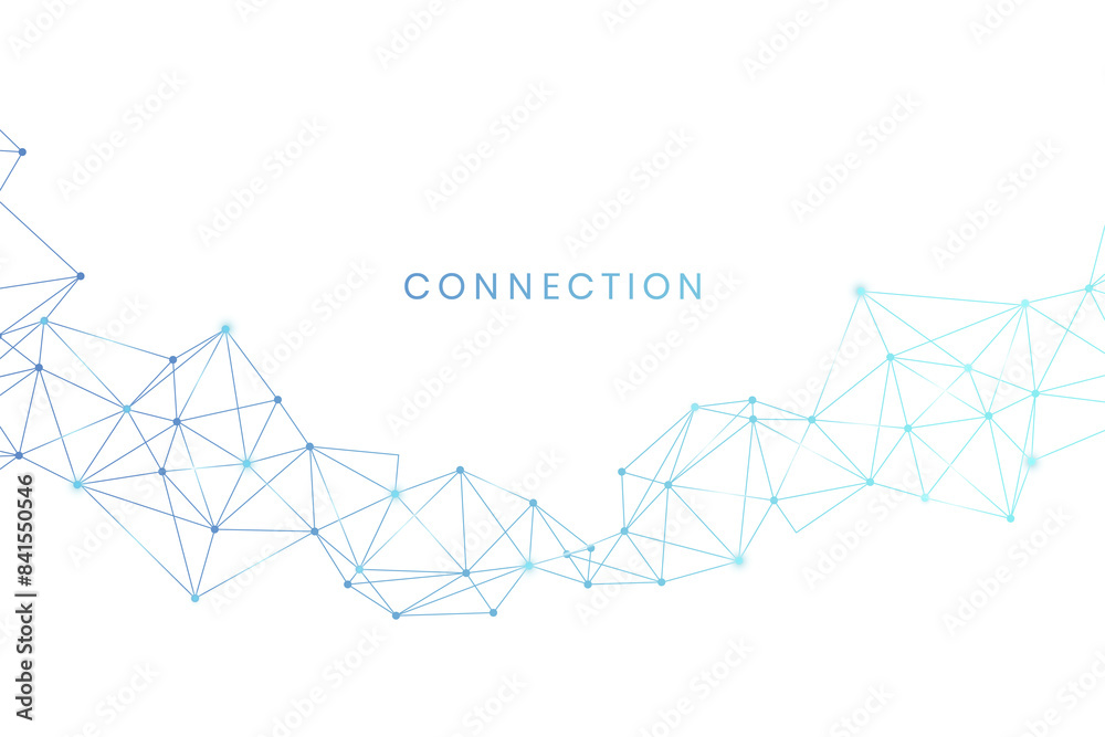 Blue connecting dots technology background Stock Illustration | Adobe Stock