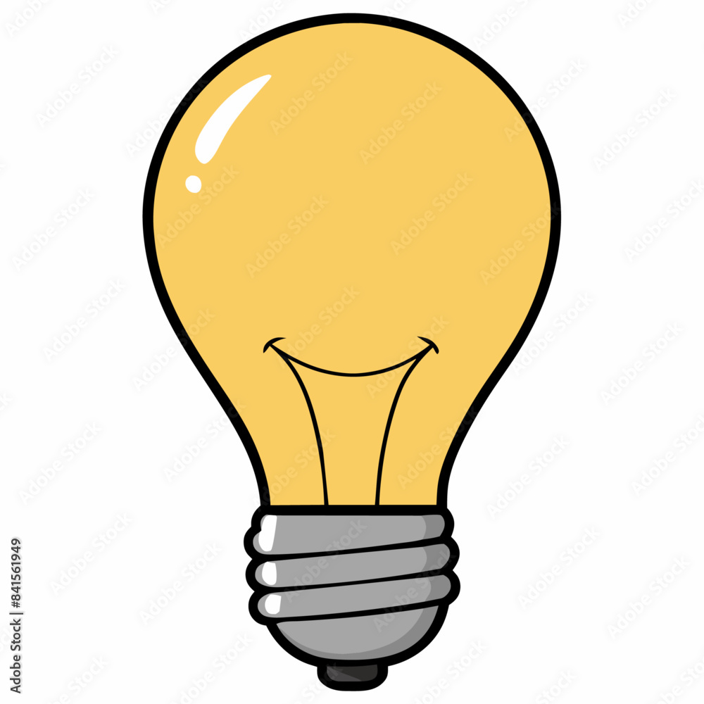 Light bulb cartoon vector clipart Illustration Stock Vector | Adobe Stock