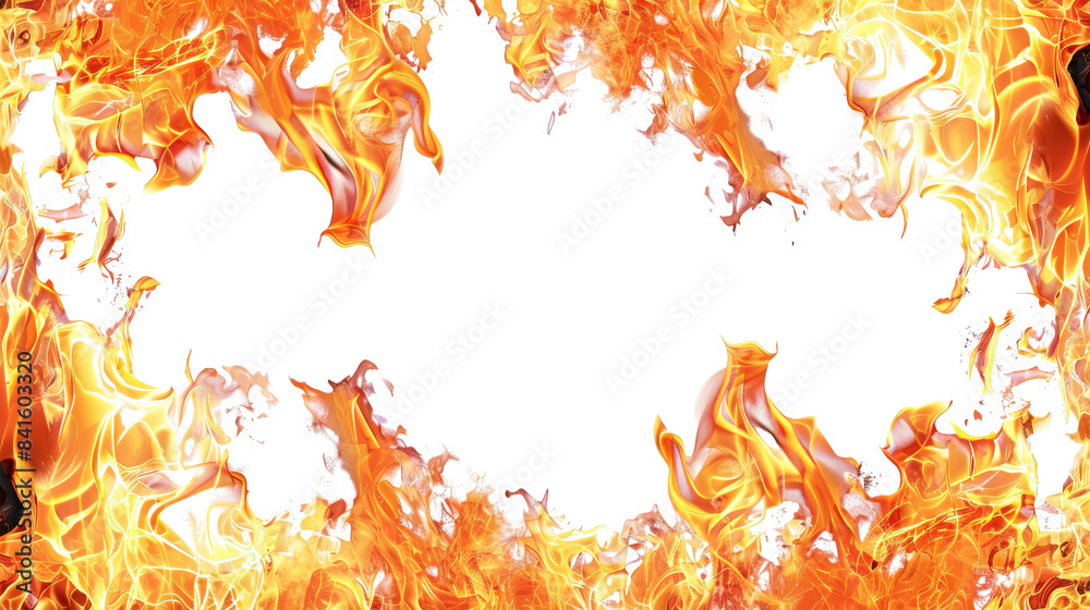 A fire frame isolated on white transparent background, PNG File ...
