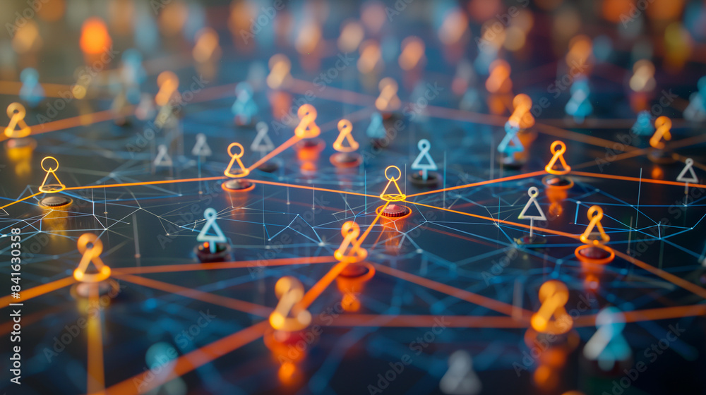 A detailed diagram of business contacts and connections, featuring ...