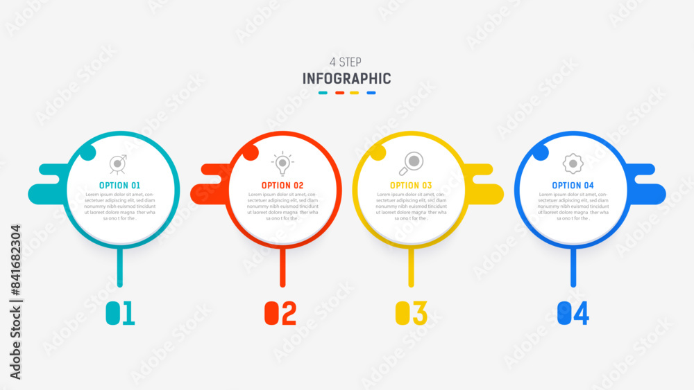 Three Step Infographic label design Vector template with line icons ...