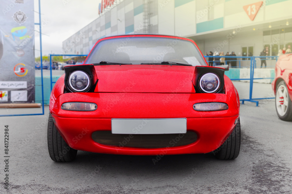 Russia, Novosibirsk, 25.05.2024 Midday, Red Mazda Miata MX-5 Roadster ...