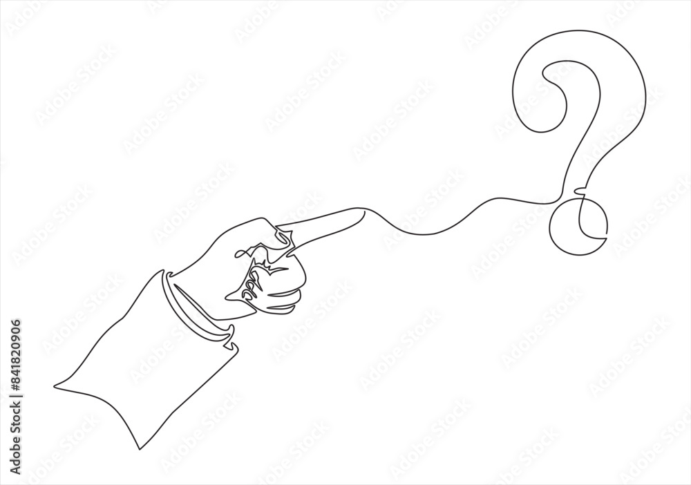 Continuous line drawing Hand holding question mark Stock Vector | Adobe ...