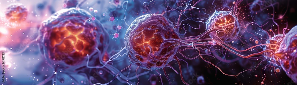 An artistic representation of cancer cells undergoing epithelial ...