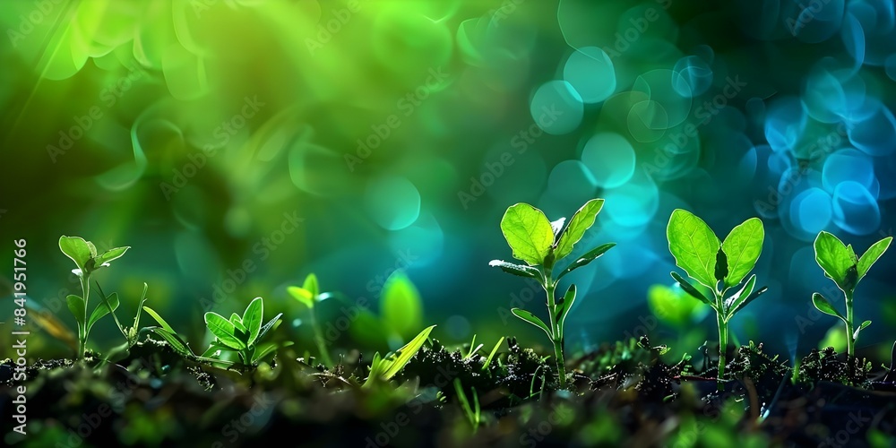 Green recycling symbol with plant growth represents waste reduction and ...