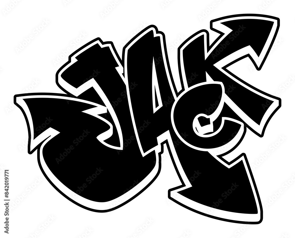 JACK Graffiti Name, street art urban tag style font, clear transparent ...