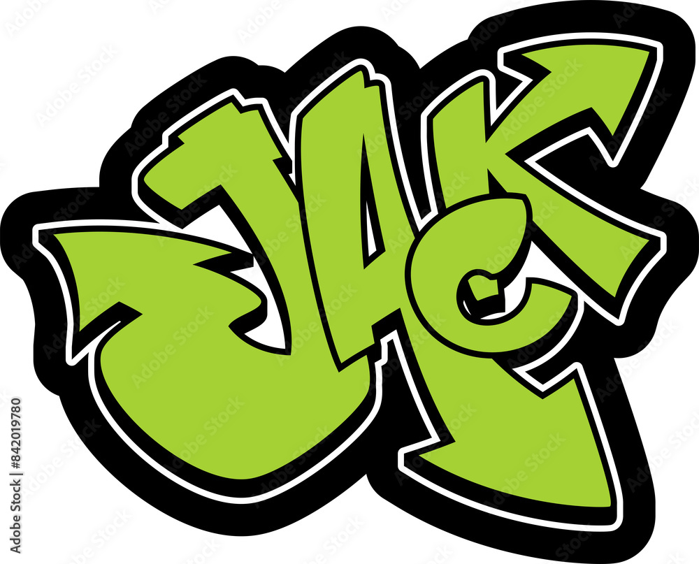 JACK Graffiti Name, street art urban tag style font, clear transparent ...