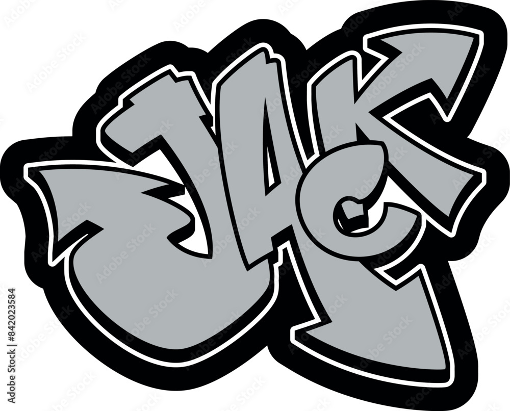 JACK Graffiti Name, street art urban tag style font, clear transparent ...