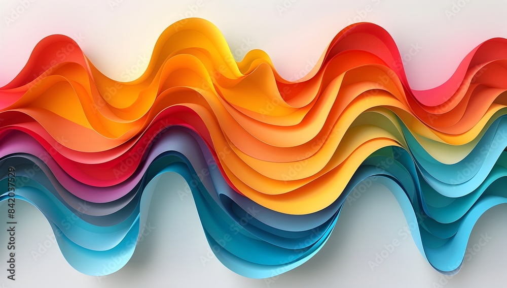Abstract colorful wave shapes background vector presentation design ...