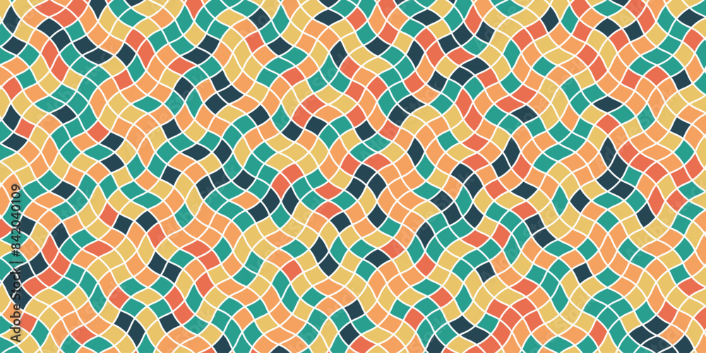 Vector wavy seamless geometrical pattern. Floor tile, wallpaper ...