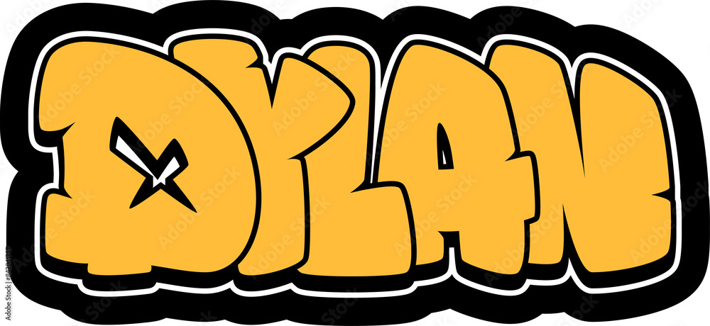 DYLAN Graffiti Name, street art urban tag style font, clear transparent ...