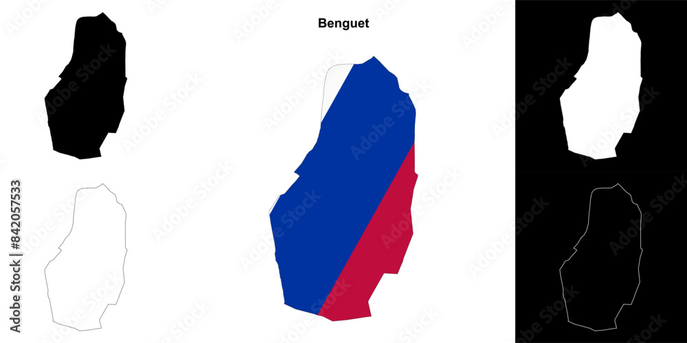 Benguet province outline map set Stock Vector | Adobe Stock