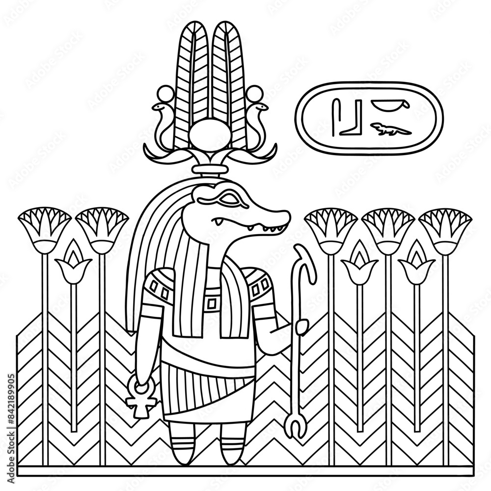 Vector de Stock Sebek is an ancient Egyptian god. The ruler of the ...