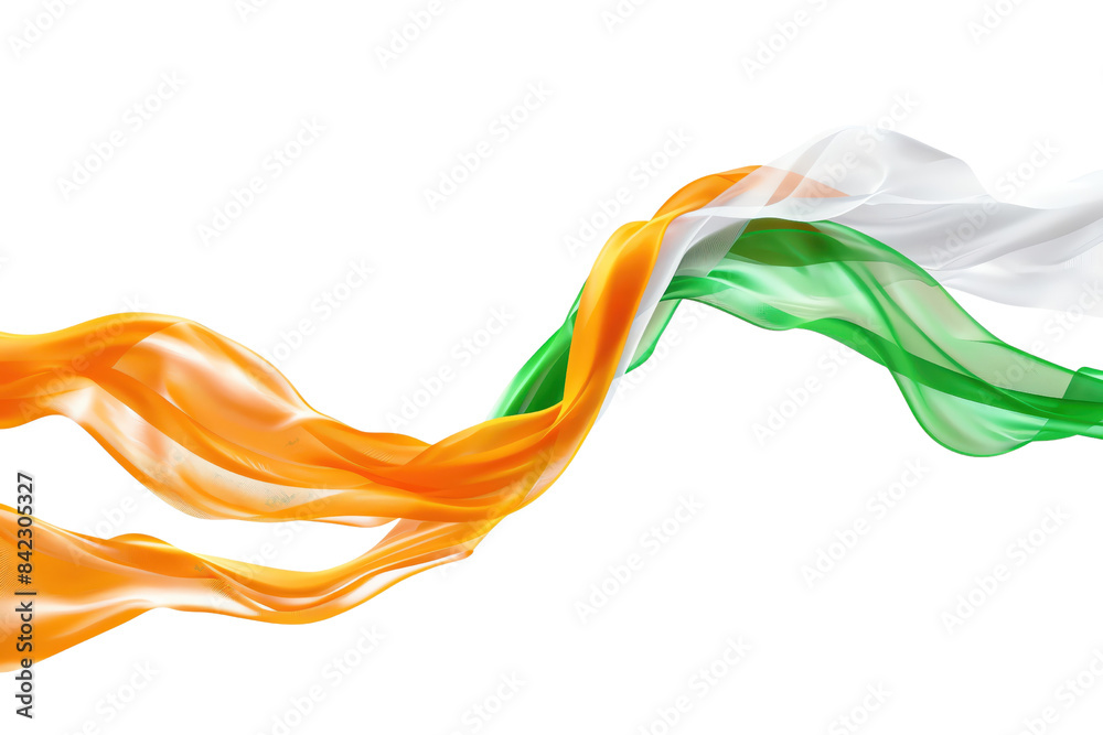 Elegant flowing ribbons in the colors of the Indian national flag ...