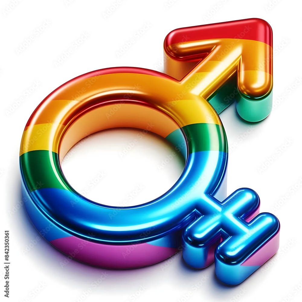 male and female symbol, Male female and transgender symbols on rainbow ...